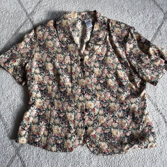Emma and Frank | Tops | Vintage Emma And Frank Floral Silk Blouse ...